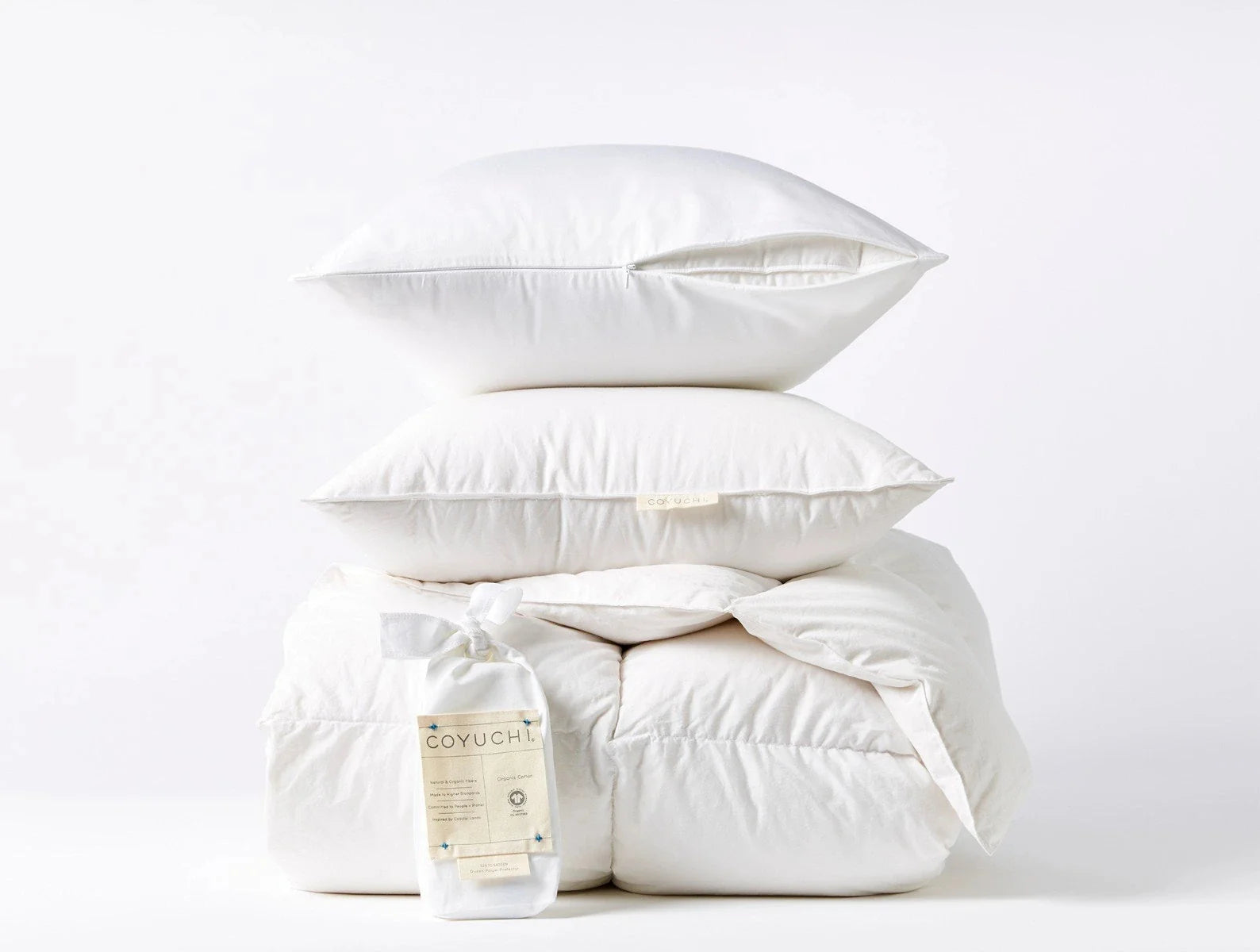 Three Season Down + Pillows + Protectors Bundle – Coyuchi